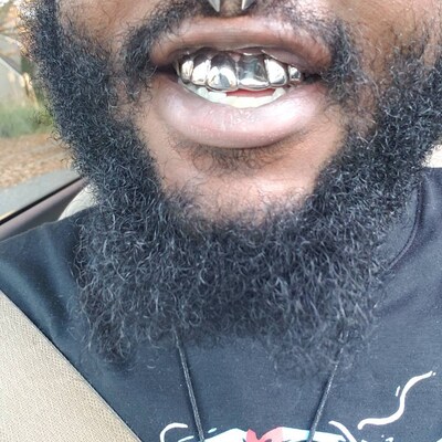 Original Custom Grillz, Solid/plain Design, Free Perm Cuts 925 Silver ...