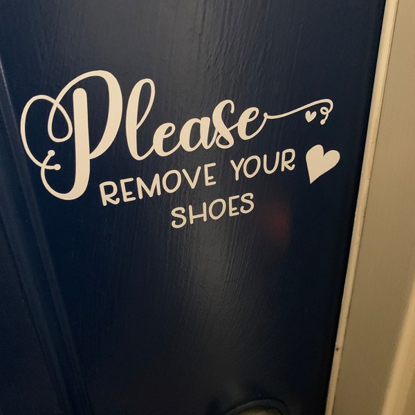 Please Remove Your Shoes Vinyl Decal -remove Your Shoes Vinyl Sticker ...