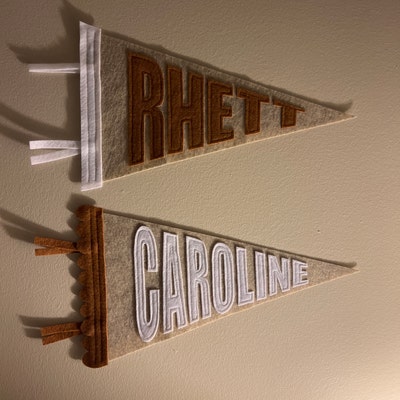 Custom Name Pennant block Letter - Etsy