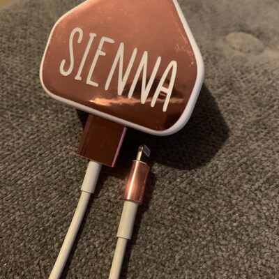 Personalised iPhone USB Charger STICKER ONLY I Decal, Gift Idea for ...