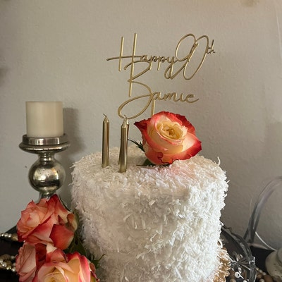 Personalized Script Wedding Cake Topper, Rustic Wedding Cake Topper, Mr ...