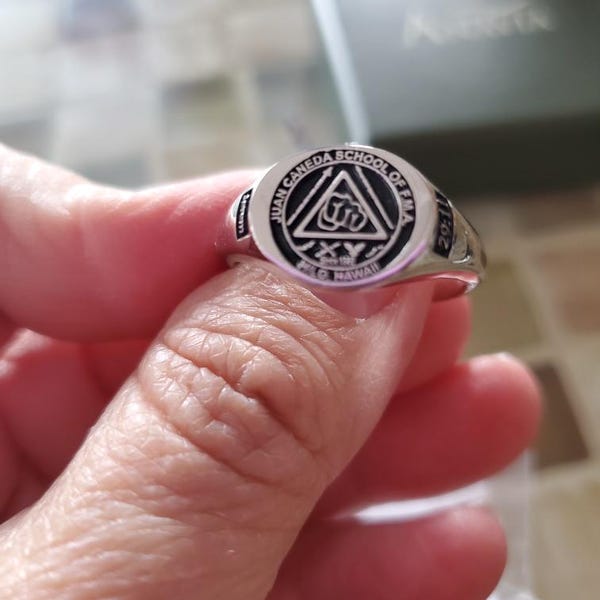 Engraved Class Ring - Custom College Graduation Ring - Personalized ...