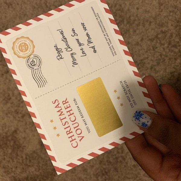 Christmas Scratch-off Reveal Voucher, Suprise Voucher, Personalized ...
