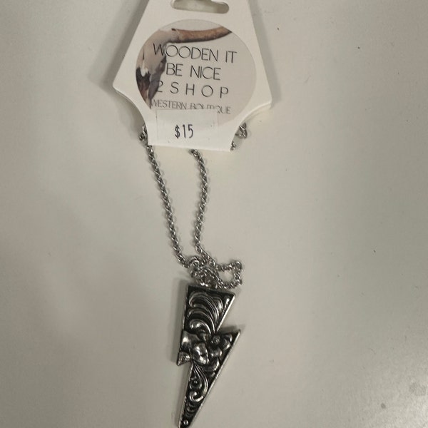 Western Tooled Lightning Bolt Earrings & or Necklace - Etsy