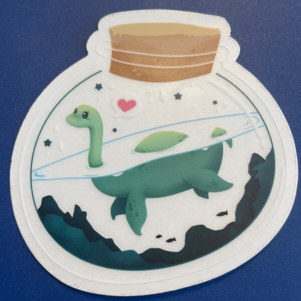 Nessie in a Bottle - Clear Waterproof Vinyl Sticker - Etsy