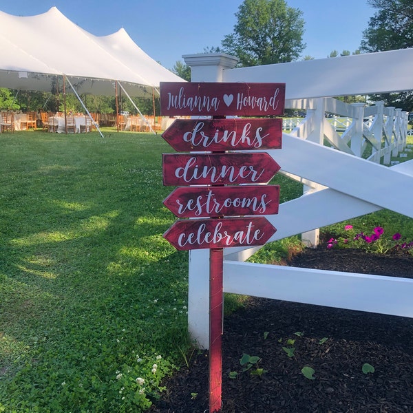 Directional Wedding Signs, Wedding Arrow Sign, Receptions Sign ...