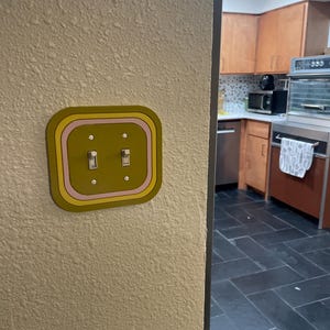 Minimalist Mid Century Modern Dual Toggle Switch Plate Cover With Retro ...