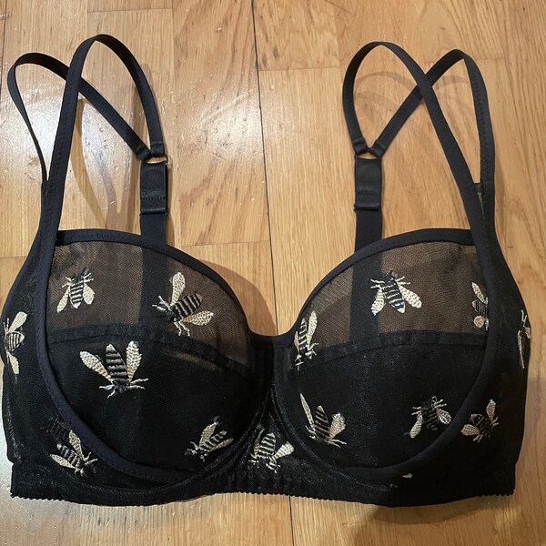 Bees on Black Bra Kit | Black Beauty Bra - Etsy
