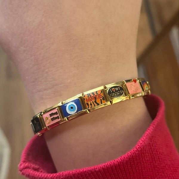 Gold Italian Bracelet, Custom Gold Italy Charms, Personalized Italian ...