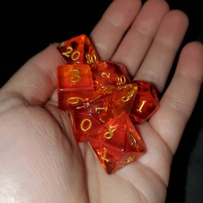 Red Sandalwood Wood Dnd Dice Set, Polyhedral Dice, D&D Dice, Dungeons ...