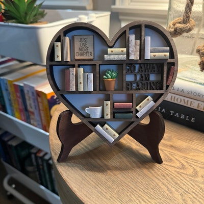 Mini Bookshelf, 3-D Wood Mini Bookshelf, Just One More Chapter, Book ...