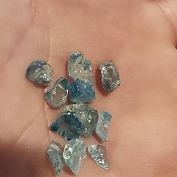 10 Pieces AAA Quality Natural Blue Zircon Rough/blue Zircon Raw/blue ...