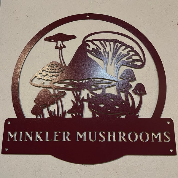 Personalized Mushrooms Monogram Metal Sign Art, Custom Mushrooms Metal ...