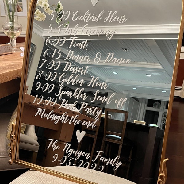 Event Timeline Wedding Sign Decal /personalized Couples Names and Dates ...