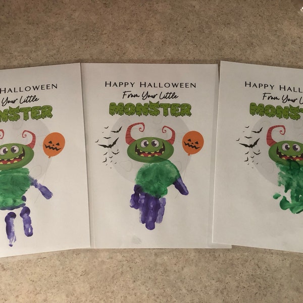 Halloween Handprint Art Craft, Happy Halloween From Your Little Monster ...