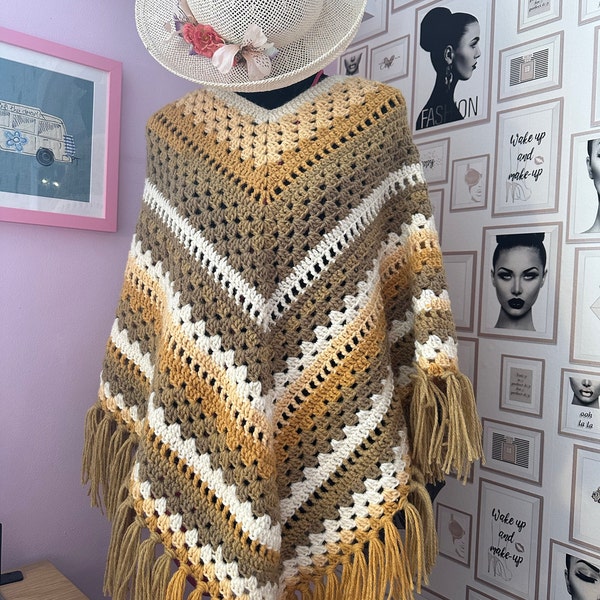 US & NL Crochet Pattern Maxima Poncho Vest Shawl With Optional Sleeves ...