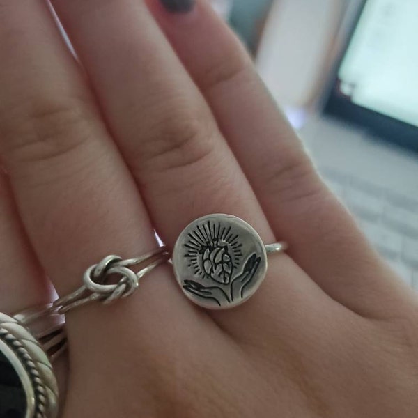 Anatomical Heart Ring Sterling Silver Heart Ring Witch Ring Magic Hands ...