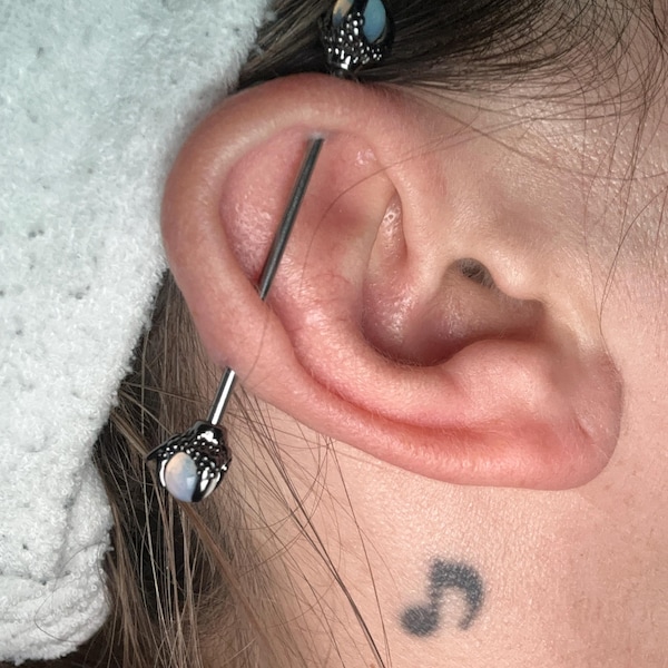 14G Dragon Claw Industrial Barbell/industrial Piercing/scaffold Jewelry ...