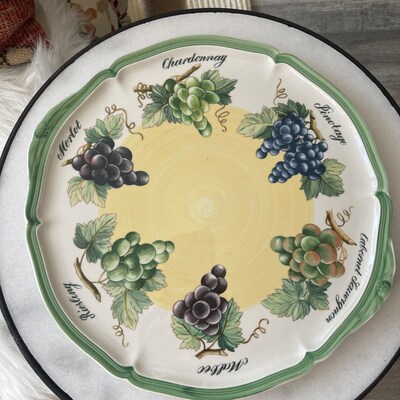 Vtg 1930s Ironstone Floral Turkey Platter by Scio Pottery Hazel Pattern ...