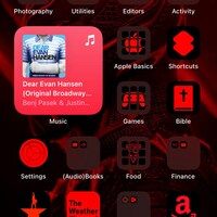 Buy Ios Black & Red App Icons 230 Red on Black Minimal Ios 14 Modern ...