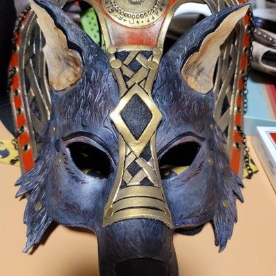 Made to Order: Norse Fenrir Wolf Leather Mask - Etsy