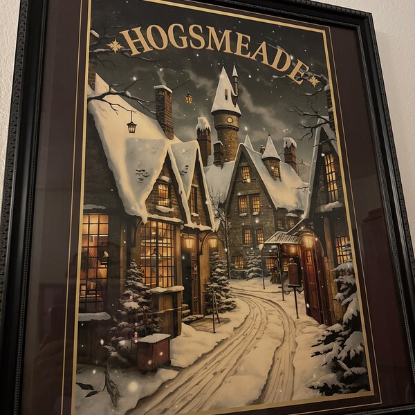 Hogsmeade Travel Poster, Illustration, Wizarding, World Premium Matte ...