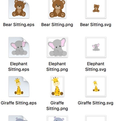 Jungle Animals SVG Set. Safari Animals SVG. Cricut Cut Files, Layered ...