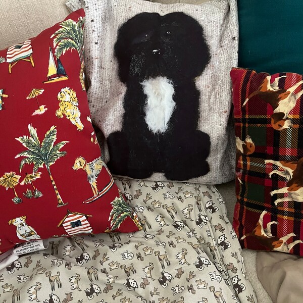 Black Cockapoo Vegan Cushion by Sharon Salt Print Not 3D Black Cockapoo ...