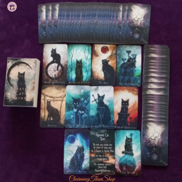 The Haunted Cat Tarot Deck 78 Card Tarot Deck Featuring Original ...
