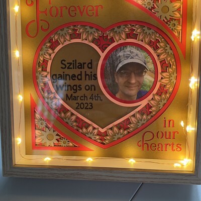 CUSTOMIZABLE 3D MEMORIAL Shadow Box Svg for Cricut for - Etsy