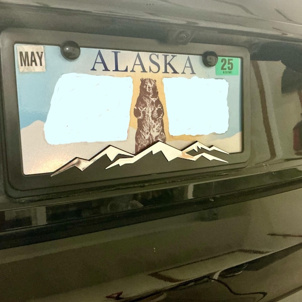 Chrome Mountain Raised Imprint License Plate Frame - Etsy