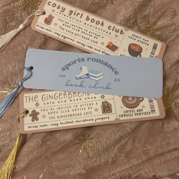 Cosy Girl Book Club | Coffee and Book Lover Bookmark | Fall Bookmark ...
