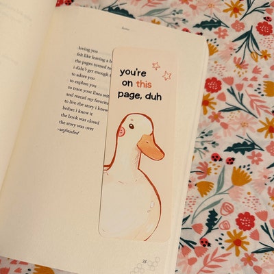 Duck Bookmark You're on This Page Cute Bookmark - Etsy