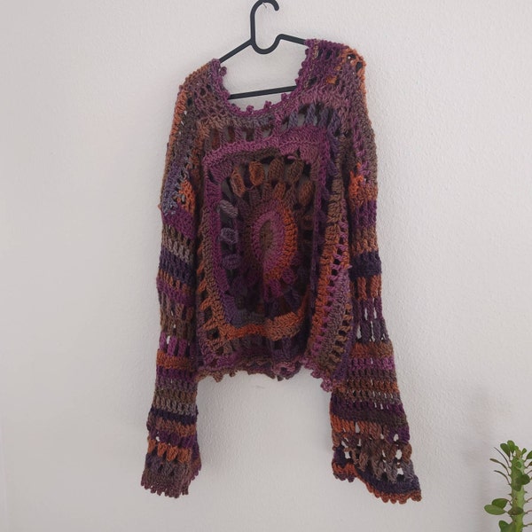 Flower Power Crochet Sweater Pattern - Etsy