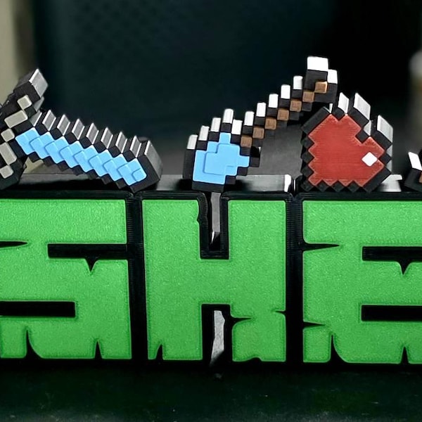Mine Game Craft Name Sign Personalized Custom Gift Game Room Mine Sign ...