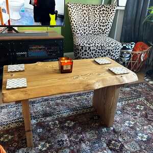 Waney / Live Edge Coffee Table Rustic Solid Wood / Walnut / Oak / Pine ...