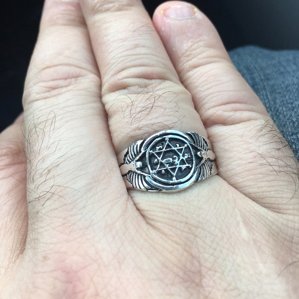 King Solomon's Magic Ring Good Luck All Luck in Fine Silver .925 ...