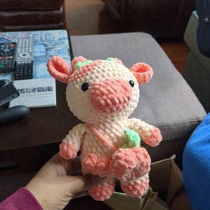 Crochet Cow, Peach Cow Plushie, Cow Plushie, Crochet Cow Plush - Etsy