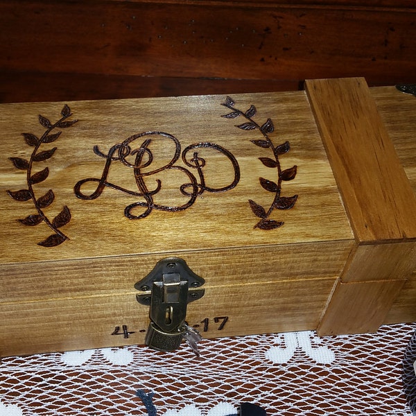 Custom Keepsake Box, Hand Burned Wood, Anniversary Gift, Wedding Gift ...