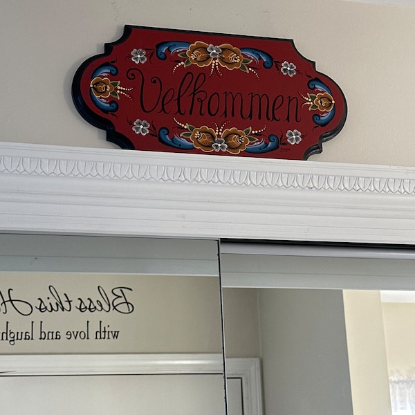 Norwegian Rosemaling Velkommen Sign - Etsy