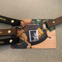 Personalized Leather Keychain Rivet Closure With Keyring Monogrammed ...