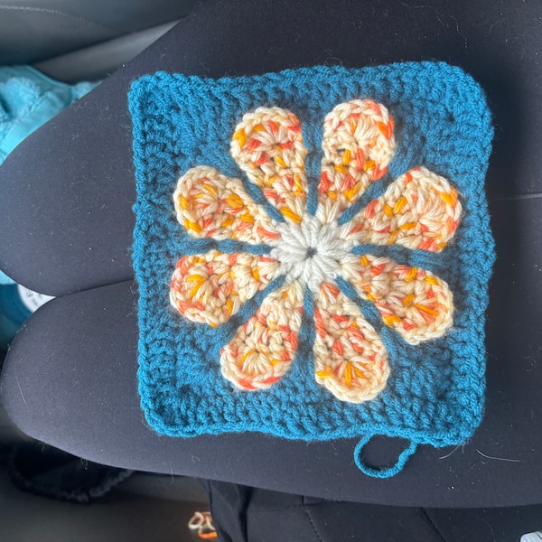 Crochet Pattern 3D Daisy Granny Square Retro Flower Motif PDF Instant ...