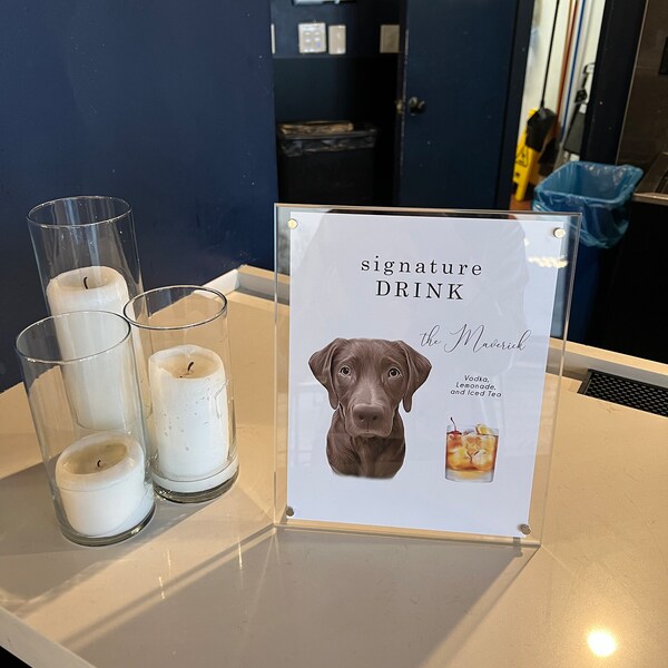 Dog Custom Drink Sign Dog Signature Drink Sign Dog Signature Cocktail ...