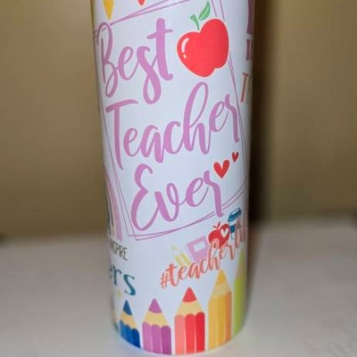 Teacher Tumbler Wrap Seamless Sublimation Teacher Appreciation Design ...