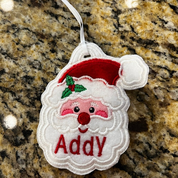 Santa Ornament in the Hoop Machine Embroidery Design N6 - Christmas ...
