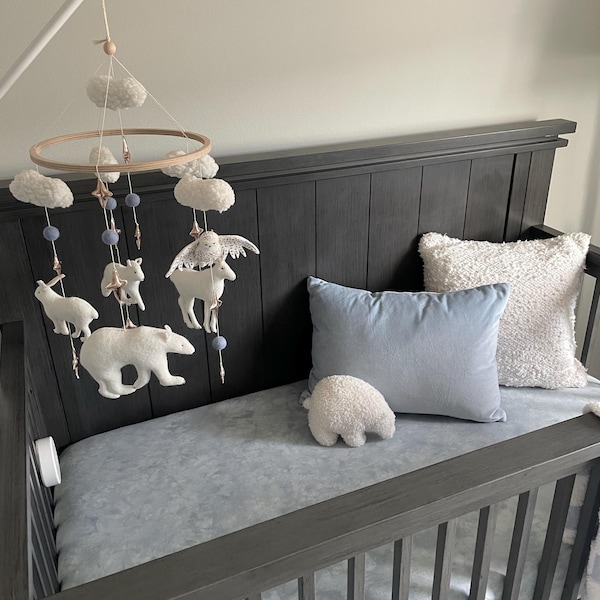 Modern Baby Mobile Swan, Baby Mobile Moon, Crib Mobile Girl, Boho ...