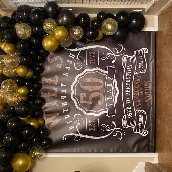 Vintage Men Birthday Backdrop, Classic Man Step and Repeat Backdrop ...