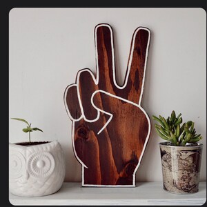 Wooden Hand Peace Sign Cutout Bohemian Home Decor Peace - Etsy