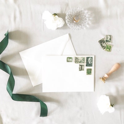 40 Green Postage Stamps Vintage Stamps Postage Stamps World - Etsy