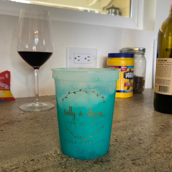 Monogrammed Color Changing Cups, Custom Wedding Favor Cups, Let the ...